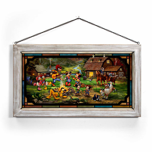 Disney Mickey and Minnie Rocky Mountain Round-Up - Stained Glass Art ...