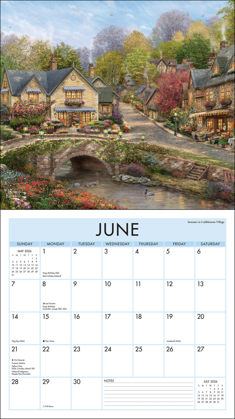 Thomas Kinkade Studios 2026 Deluxe Wall Calendar Calendar From Thomas ...